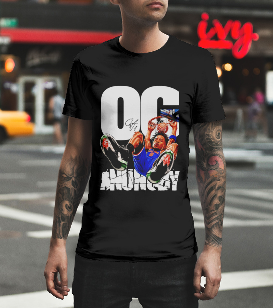 OG Anunoby Dunking New York Knicks Caricature T-Shirt