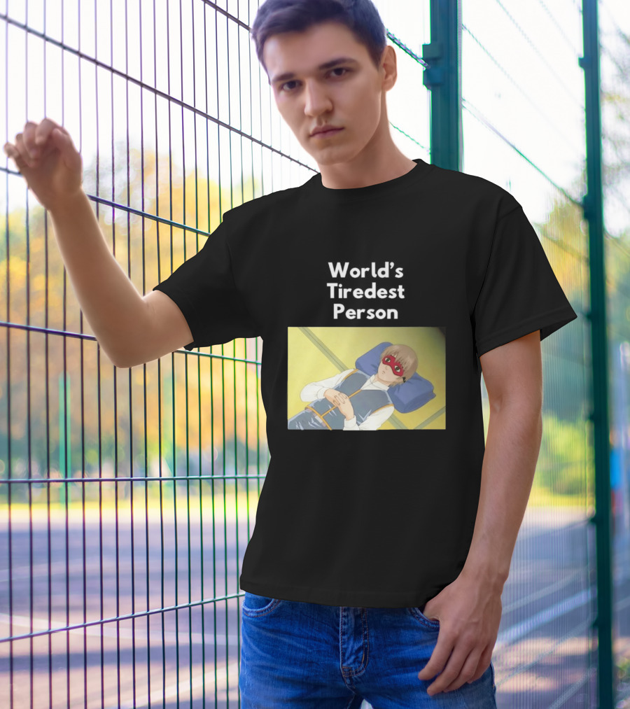 Okita Sougo World's Tiredest Person Anime Character Relaxing T-Shirt