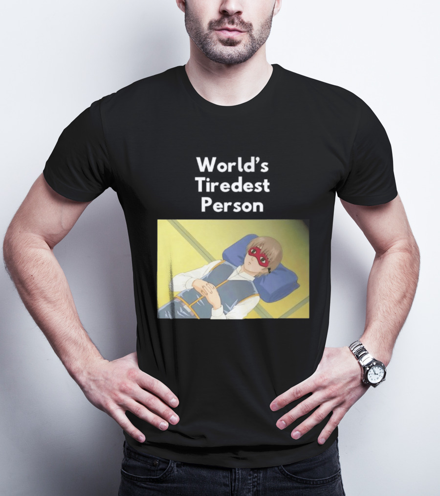 Okita Sougo World's Tiredest Person Anime Character Relaxing T-Shirt