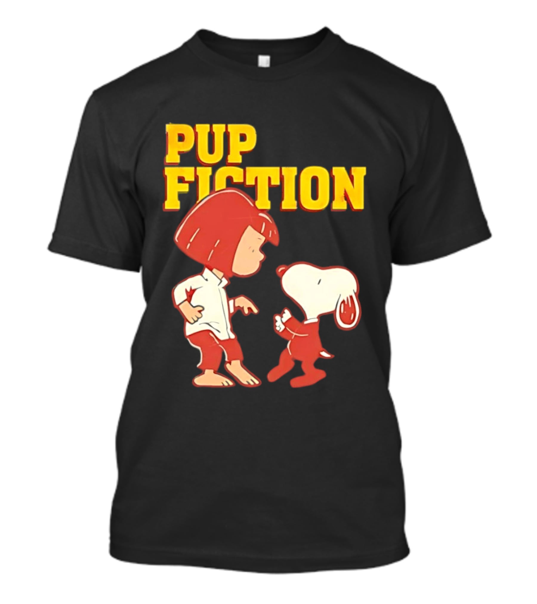 Pup Fiction Peanuts Characters Scene T-Shirt