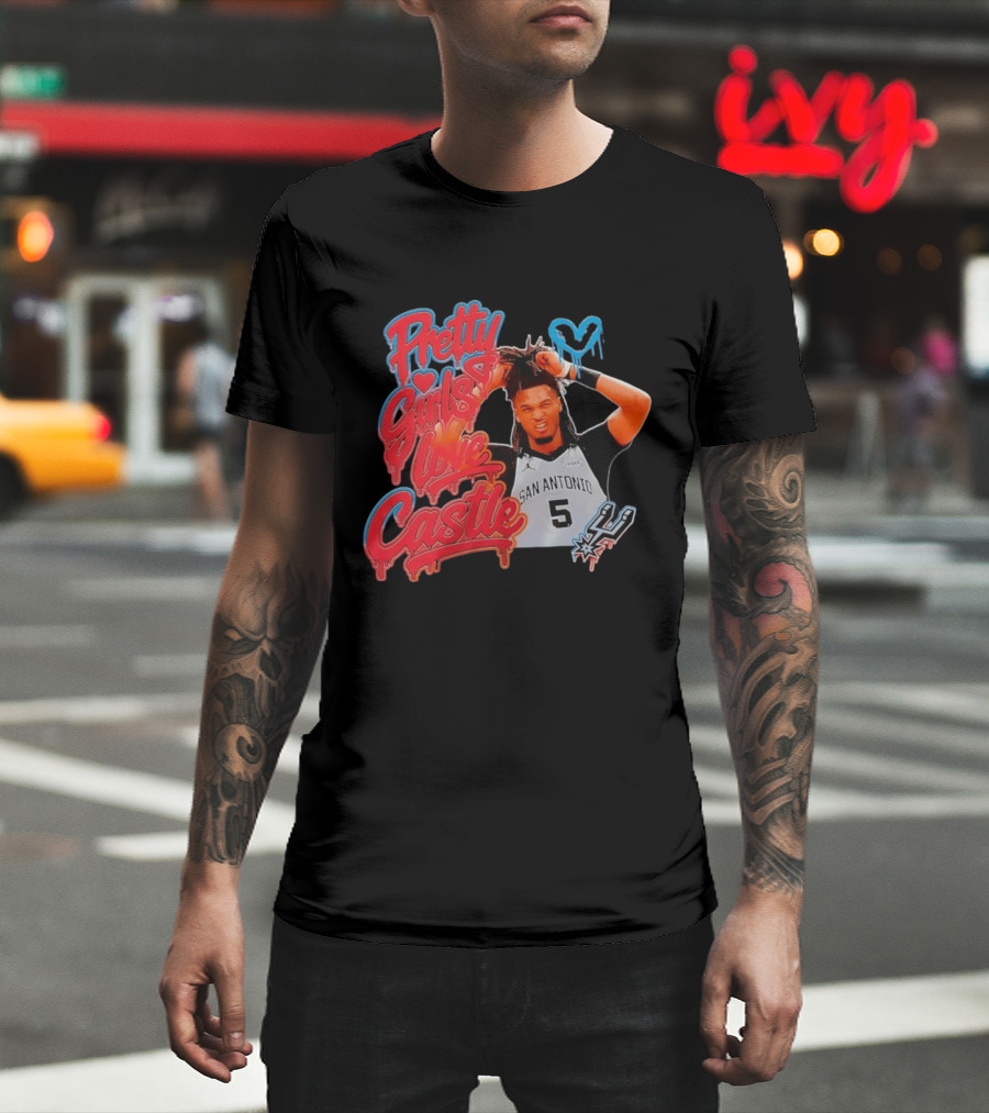 Pretty Girls Love Castle San Antonio Number 5 Spurs T-Shirt