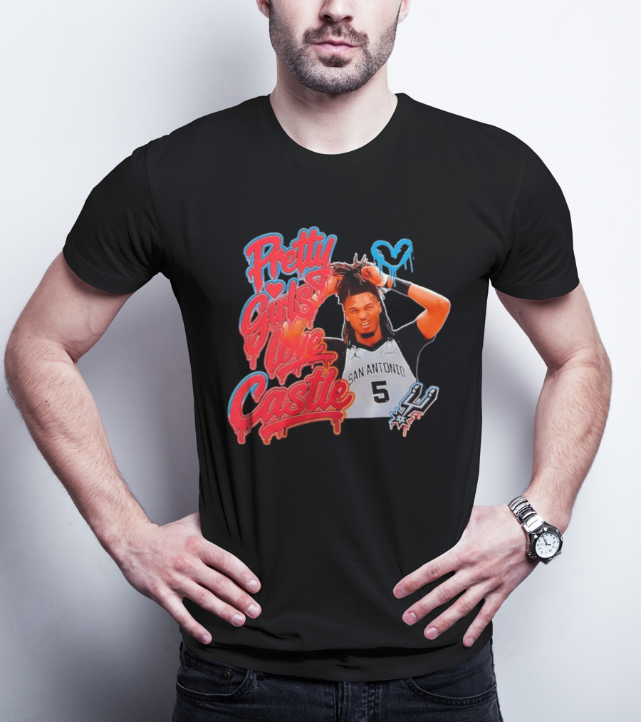 Pretty Girls Love Castle San Antonio Number 5 Spurs T-Shirt