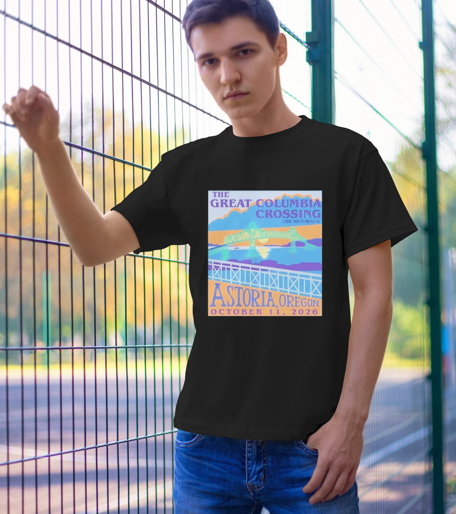 The Great Columbia Crossing 10K Run Walk Astoria Oregon October 11 2026 T-Shirt