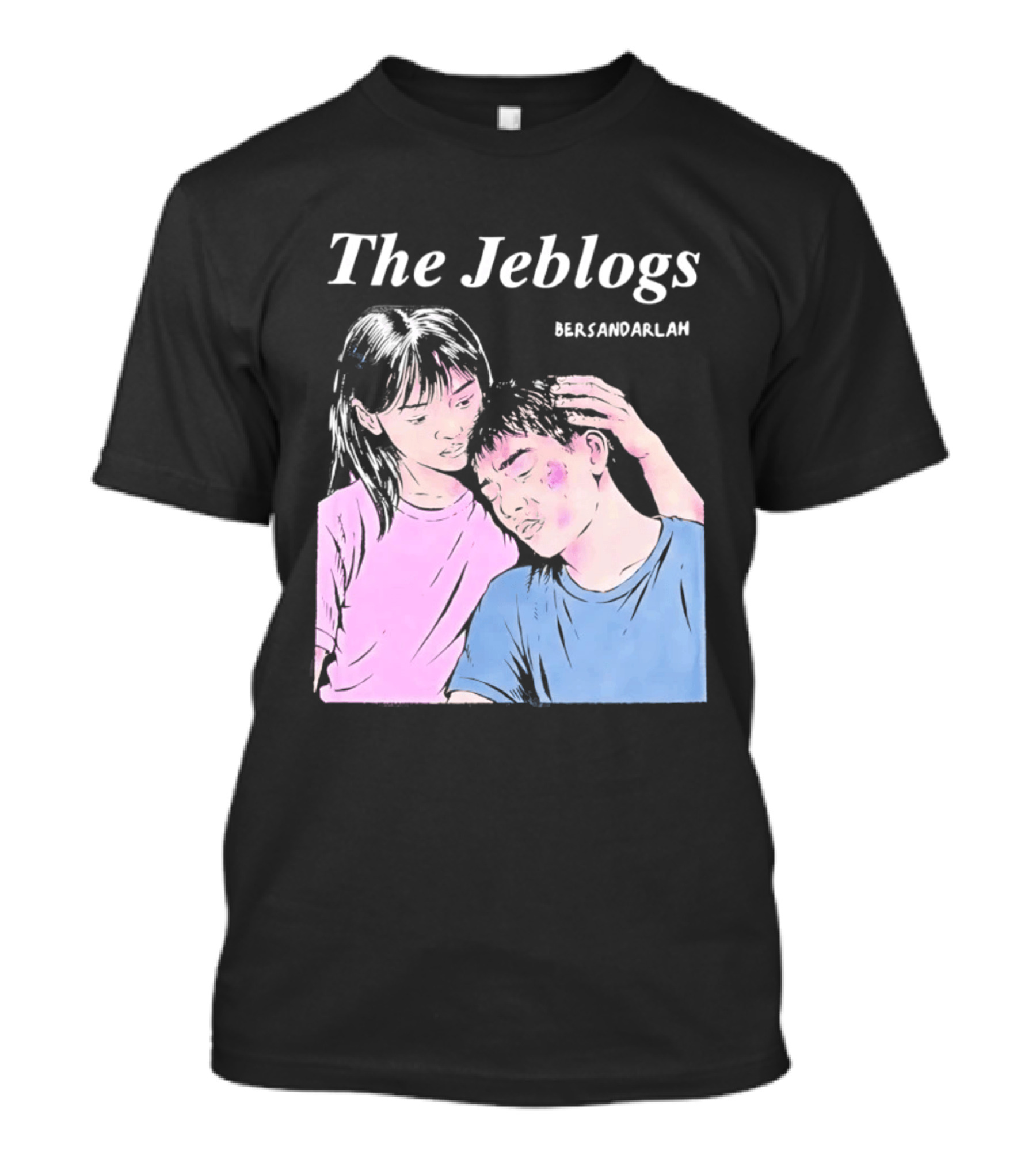 The Jeblogs Bersandarlah Pastel Art Style Tender Moment T-Shirt