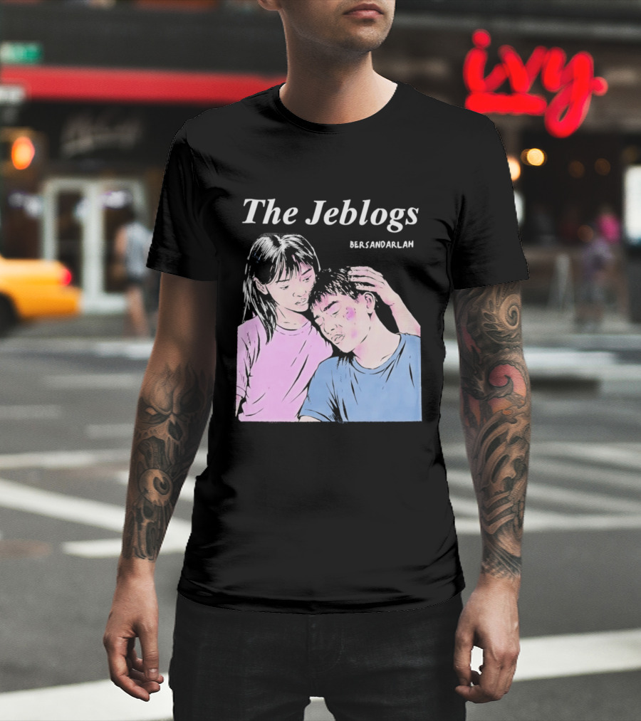 The Jeblogs Bersandarlah Pastel Art Style Tender Moment T-Shirt