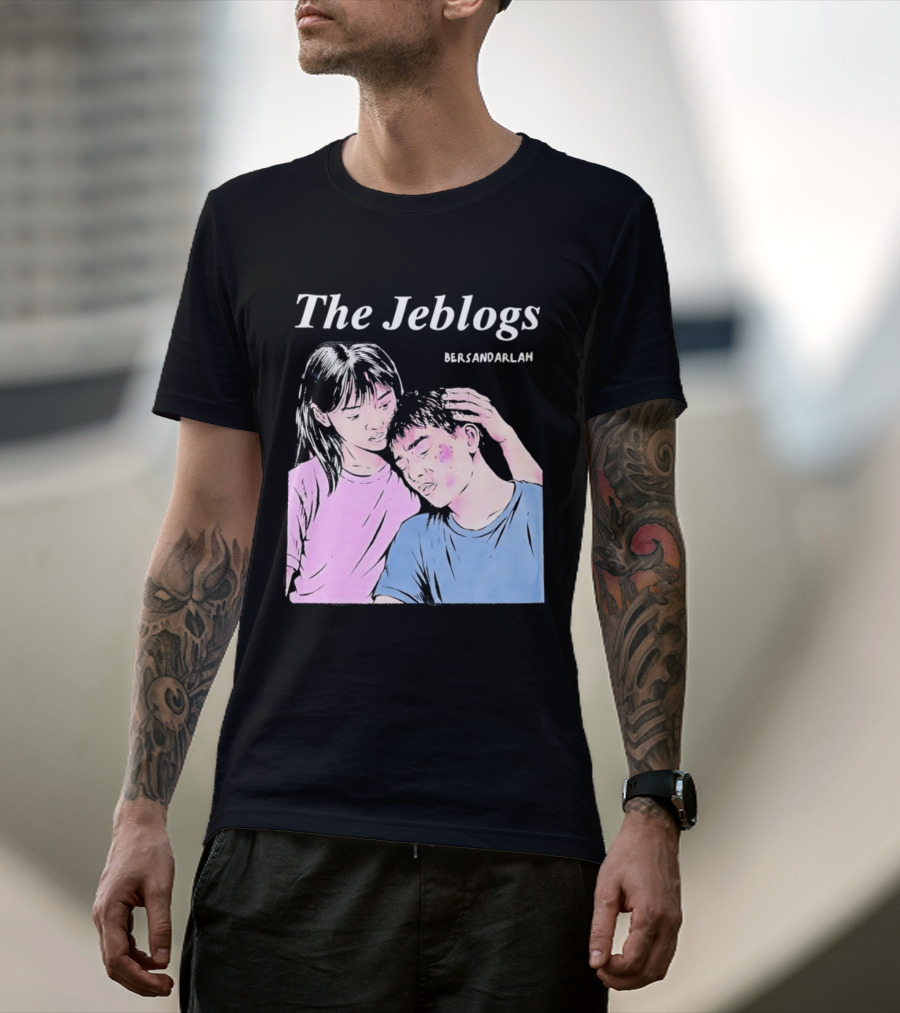 The Jeblogs Bersandarlah Pastel Art Style Tender Moment T-Shirt