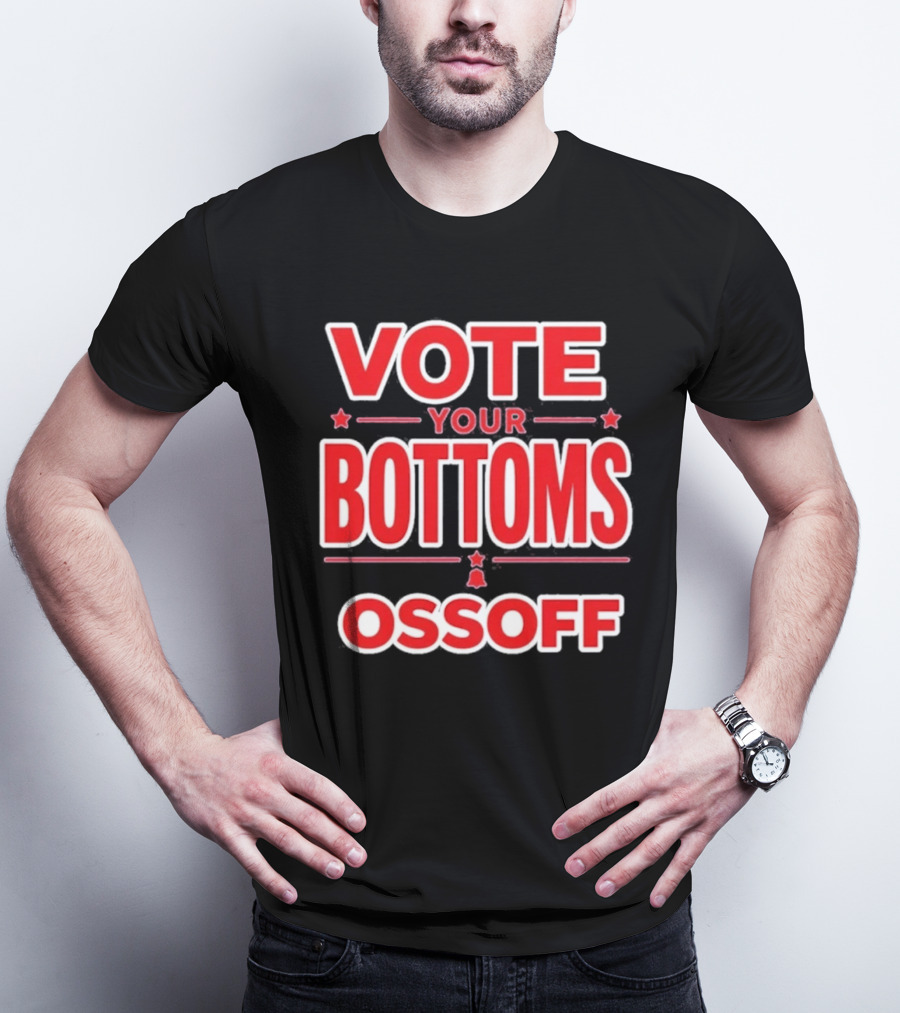 Vote Your Bottoms Ossoff Stars Bold Red T-Shirt
