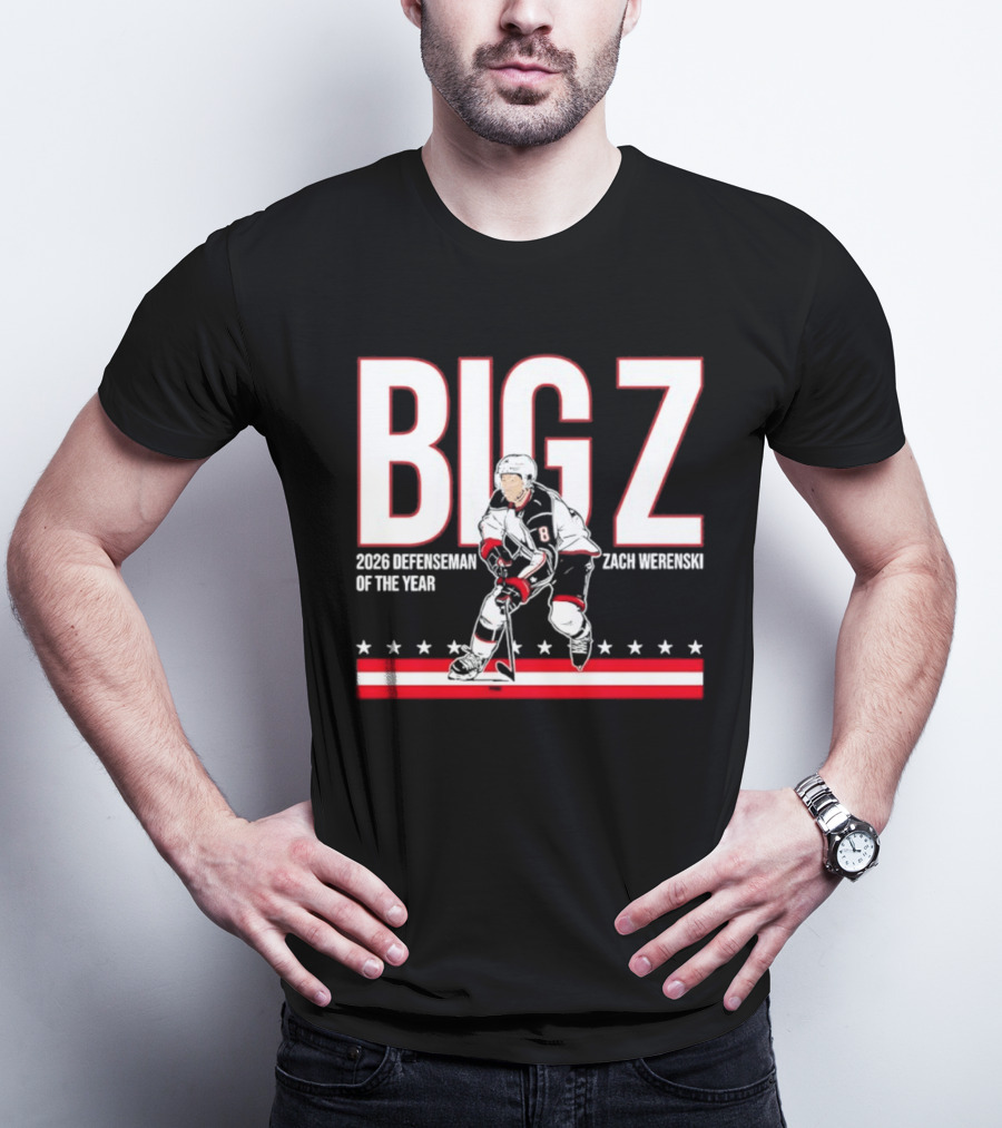 Big Z Zach Werenski Columbus Blue Jackets 2026 Defenseman Of The Year T-Shirt