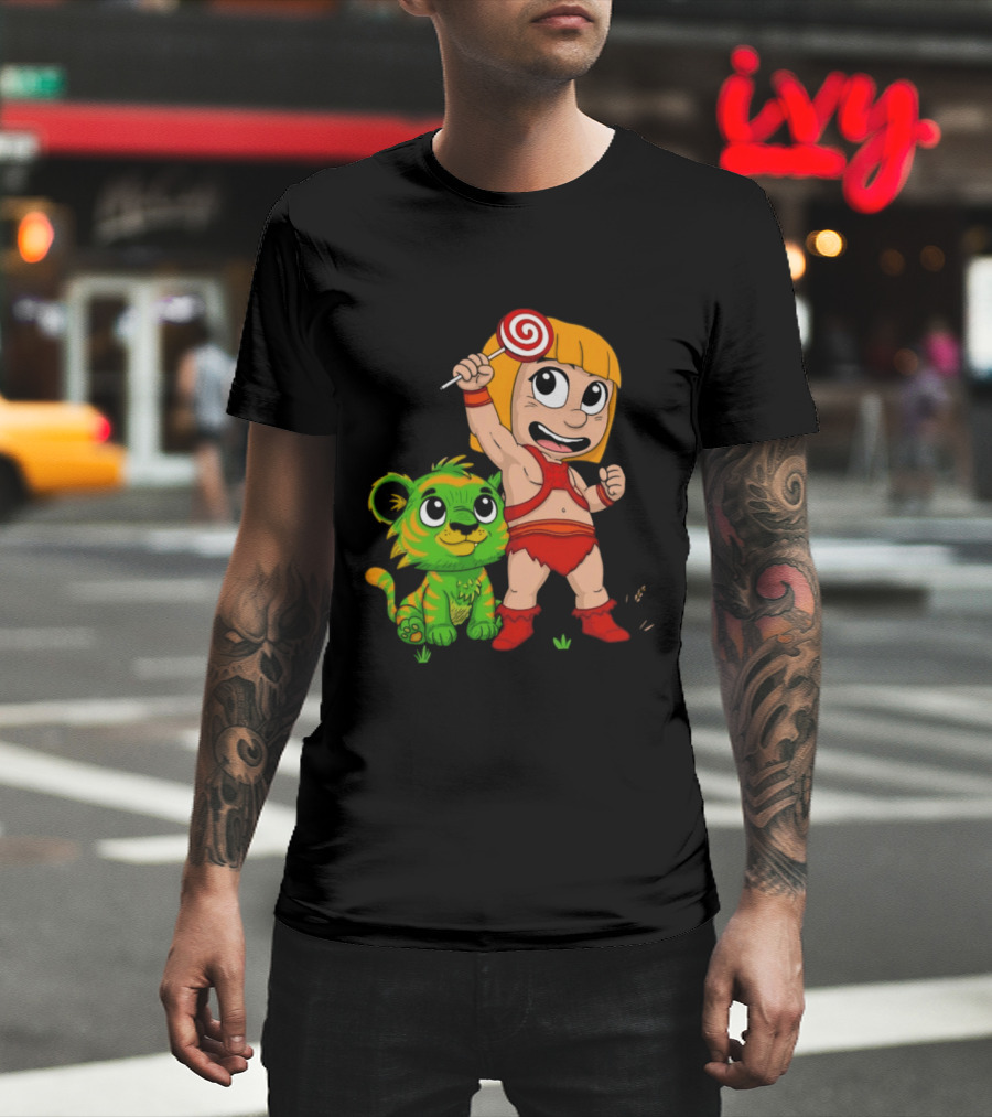 He Man And Battle Cat Masters Of Kindergarten Lollipop Adventure T-Shirt