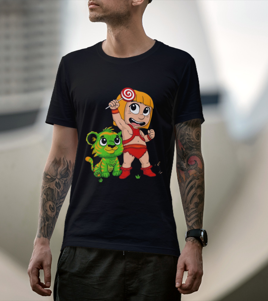 He Man And Battle Cat Masters Of Kindergarten Lollipop Adventure T-Shirt