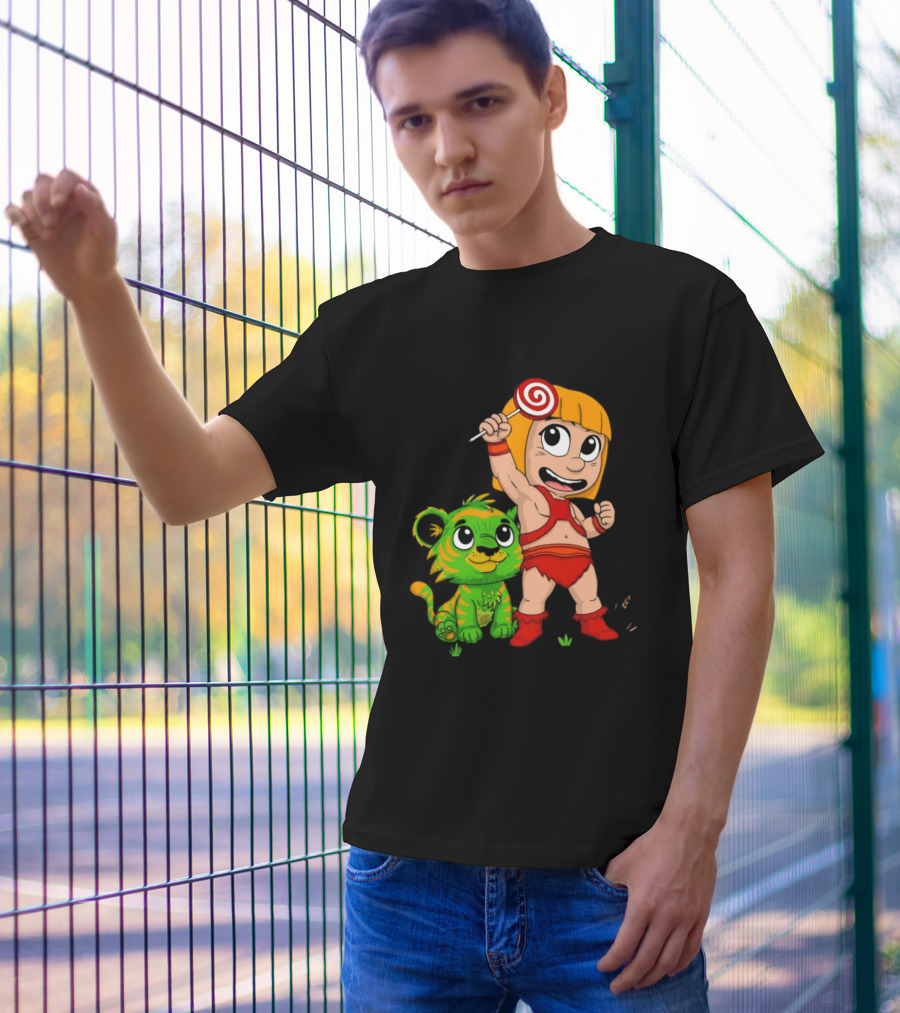 He Man And Battle Cat Masters Of Kindergarten Lollipop Adventure T-Shirt