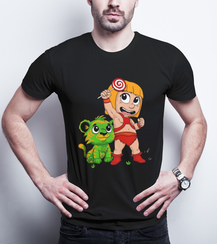 He Man And Battle Cat Masters Of Kindergarten Lollipop Adventure T-Shirt