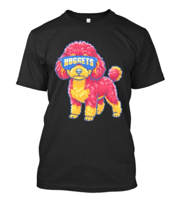 Denver Nuggets Teacup Poodle Wearing Oversized Glasses T-Shirt