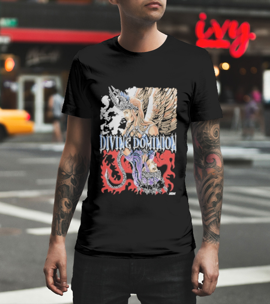 Divine Dominion Angel And Dragon Clash Heaven And Hell T-Shirt