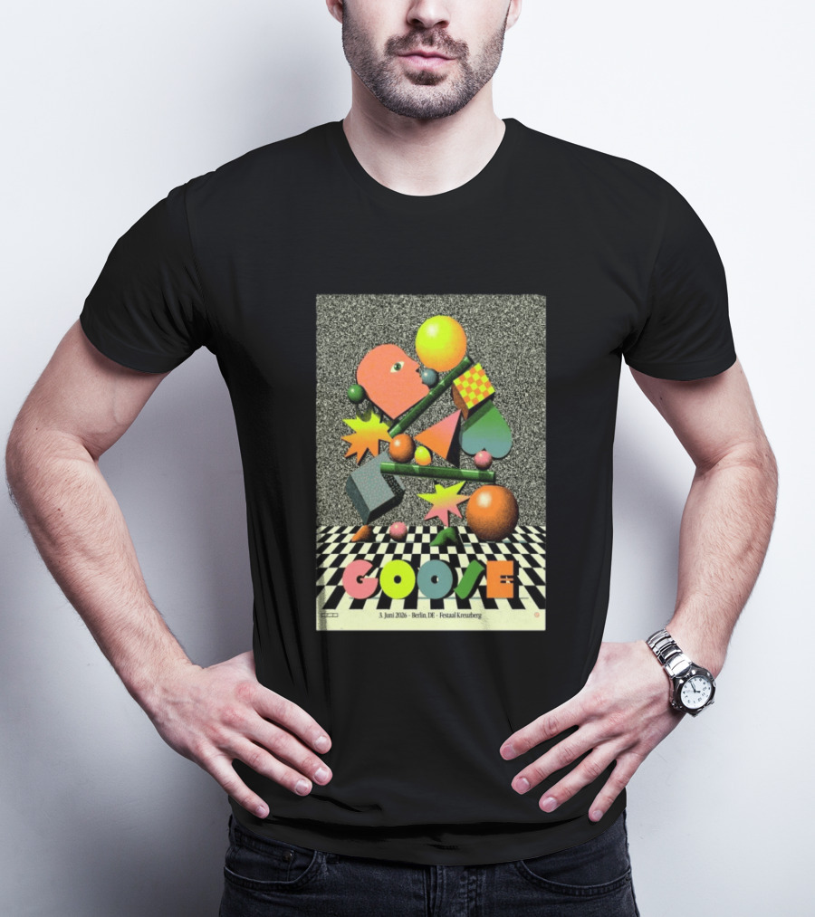 Goose Berlin DE 3 Juni 2026 Festsaal Kreuzberg Checkered Geometric T-Shirt