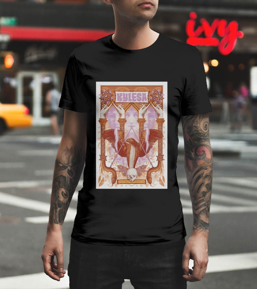 Kylesa Live At Freak Valley Festival 2026 Ornate Serpent Winged Skull Occult T-Shirt