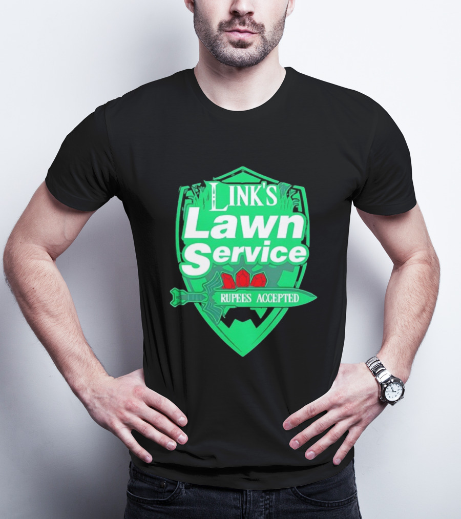 Link's Lawn Service Rupees Accepted The Legend Of Zelda Master Sword T-Shirt