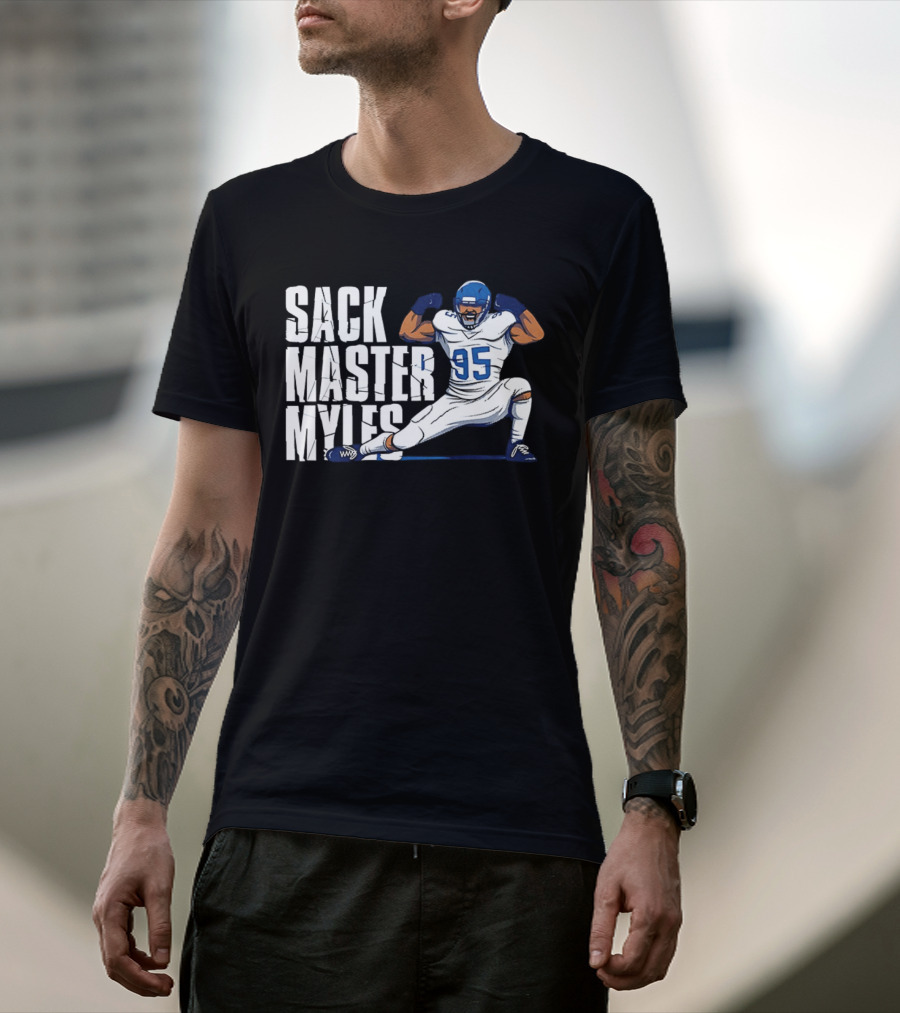 Sack Master Myles Garrett 95 Los Angeles Rams Football T-Shirt
