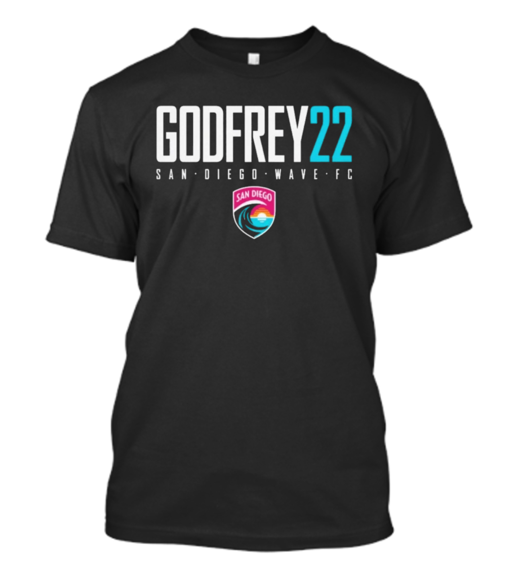 San Diego Wave FC Godfrey 22 Soccer Player Team NWSL T-Shirt