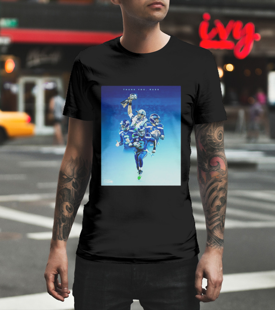 Thank You Russ Seattle Seahawks Russell Wilson Super Bowl 3 T-Shirt