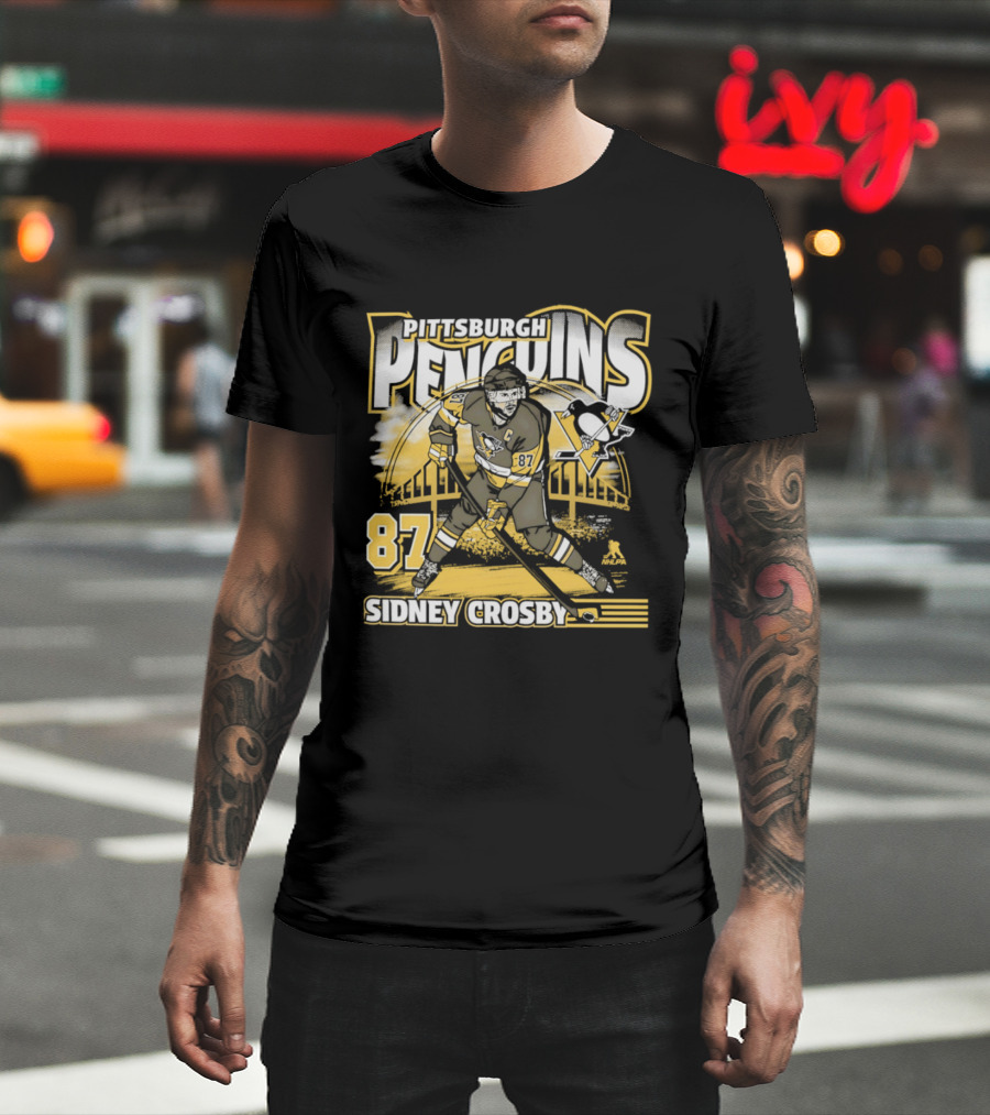 Sidney Crosby 87 Pittsburgh Penguins Player Bridge T-Shirt