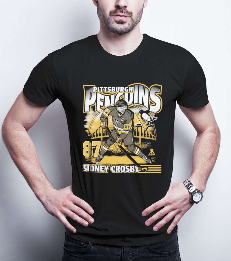 Sidney Crosby 87 Pittsburgh Penguins Player Bridge T-Shirt