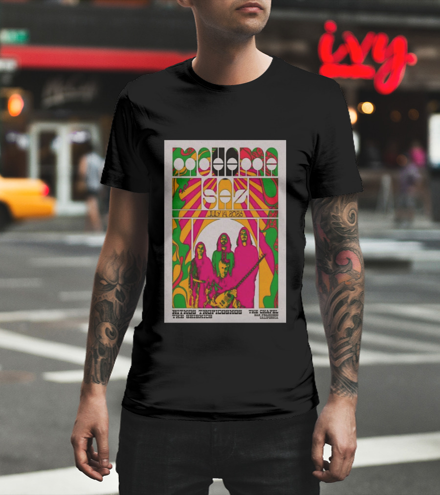 MOHAMA SAZ San Francisco CA July 14 2026 Ritmos Tropicosmos The Seismics The Chapel T-Shirt