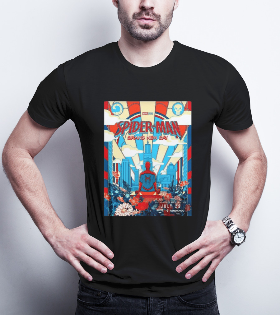 Spider Man Brand New Day Exclusive Movie Theaters July 29 Prime Fandango T-Shirt