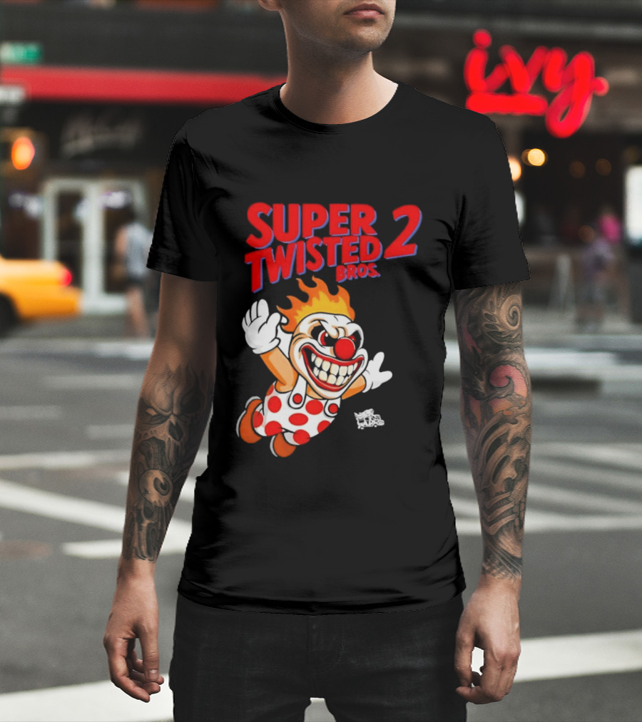 Super Twisted 2 Bros Sweet Tooth Twisted Metal Video Game Mashup T-Shirt