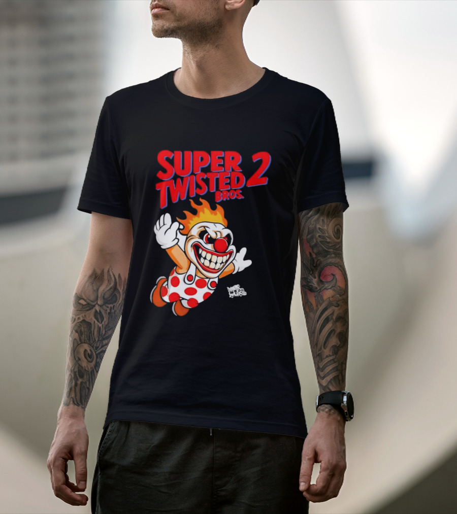 Super Twisted 2 Bros Sweet Tooth Twisted Metal Video Game Mashup T-Shirt