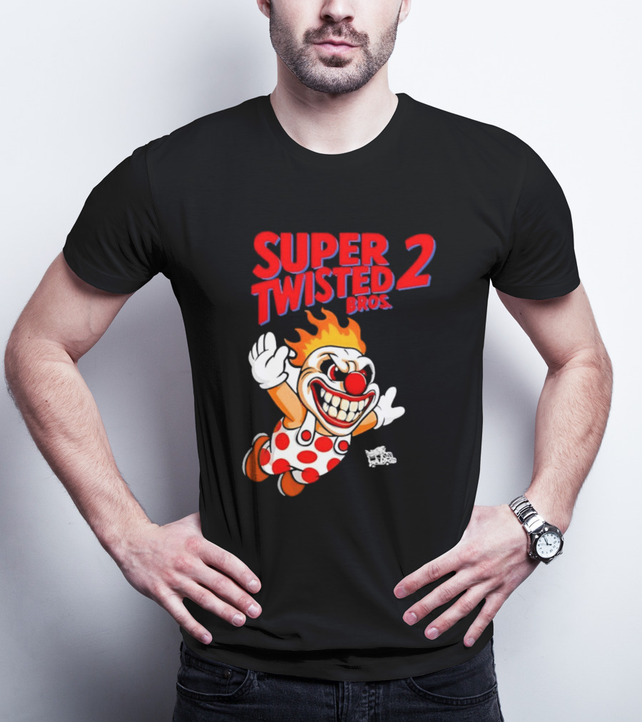 Super Twisted 2 Bros Sweet Tooth Twisted Metal Video Game Mashup T-Shirt