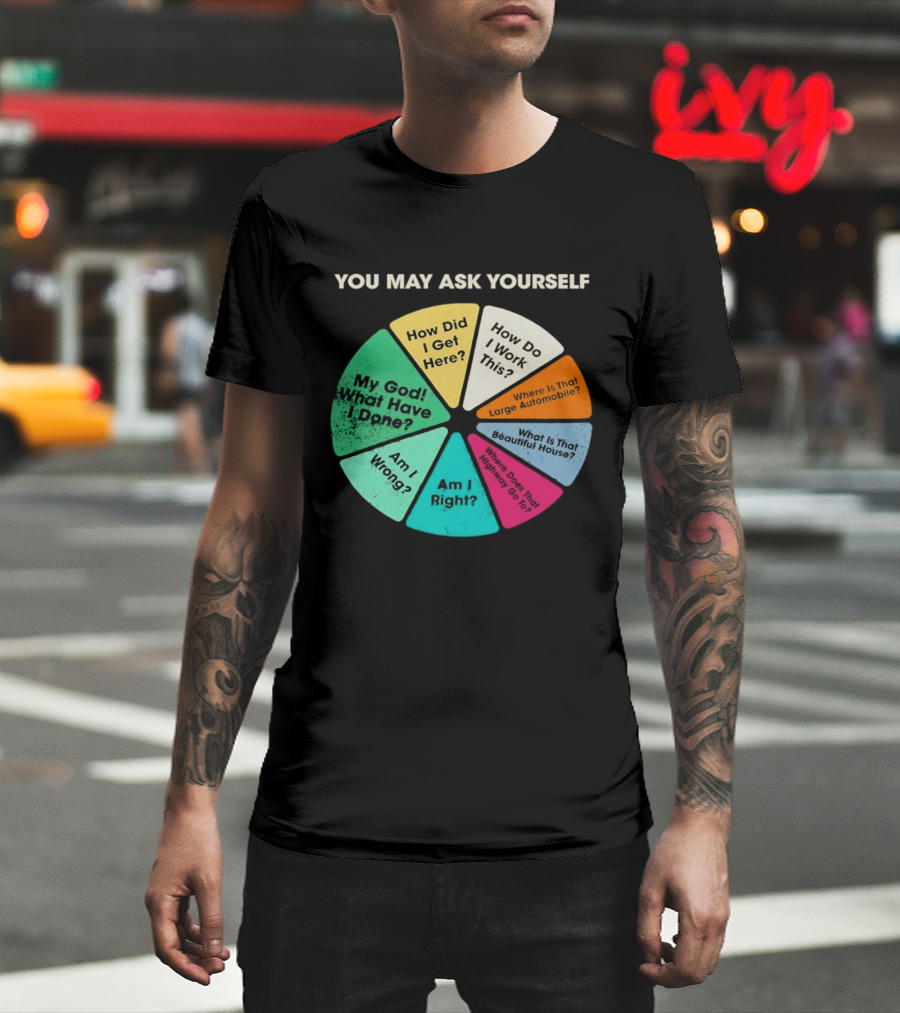 Talking Heads Pie Chart Lyrics You May Ask Yourself Once In A Lifetime T-Shirt
