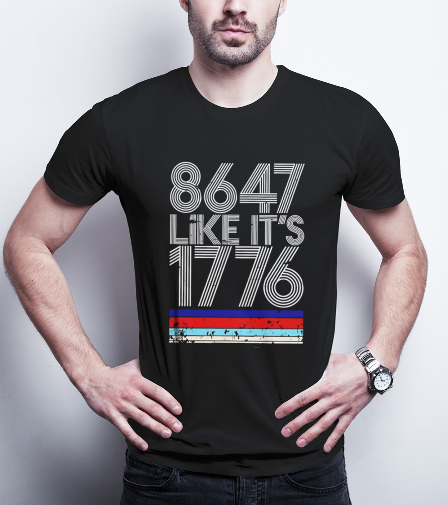8647 Like It's 1776 Vintage Stripes Retro Numbers T-Shirt