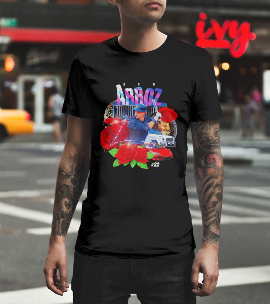Ben Arroz Baseball Player Luxury Cars Roses #22 T-Shirt
