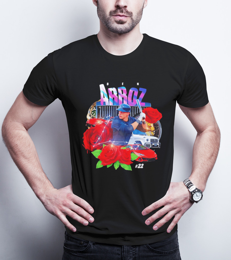 Ben Arroz Baseball Player Luxury Cars Roses #22 T-Shirt