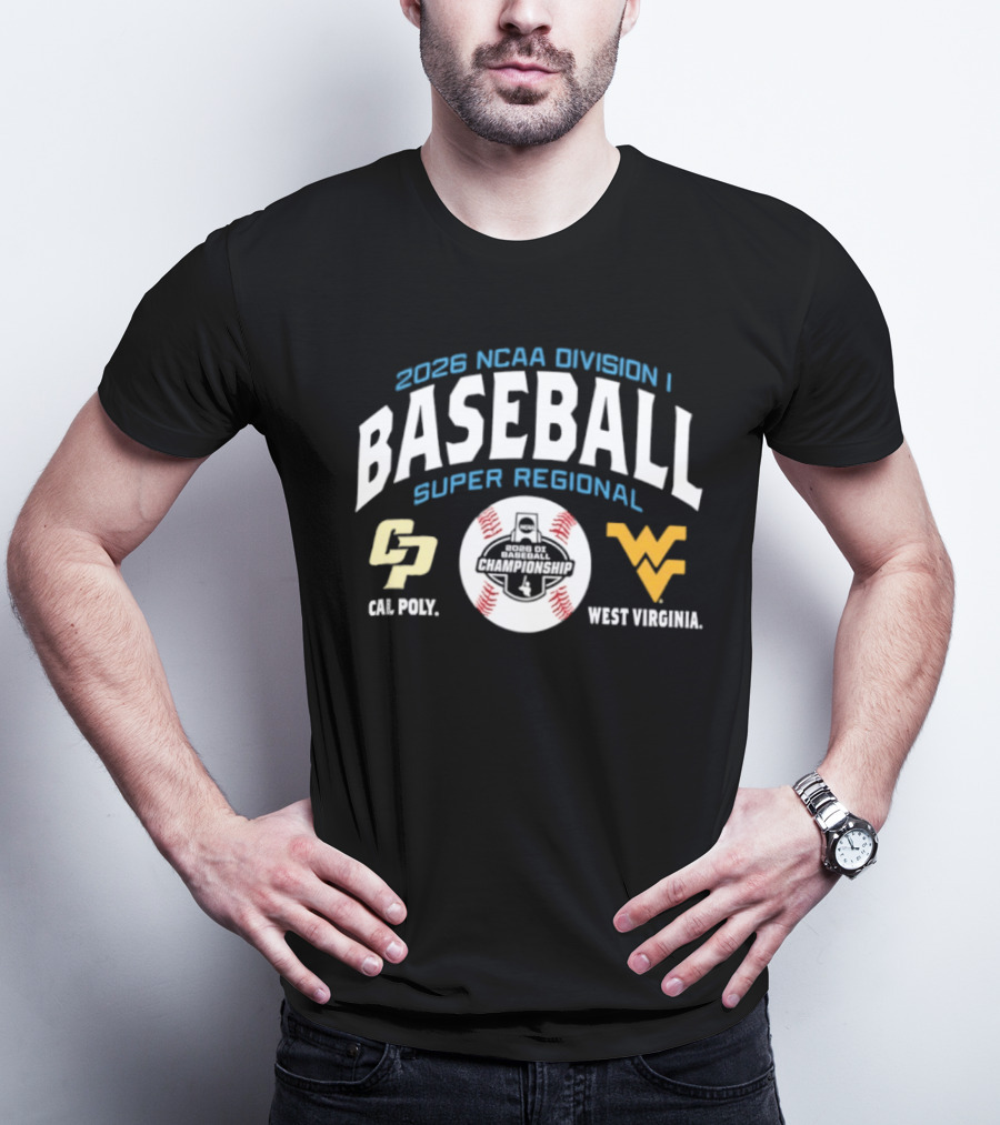 2026 NCAA Division I Baseball Super Regional Cal Poly West Virginia T-Shirt