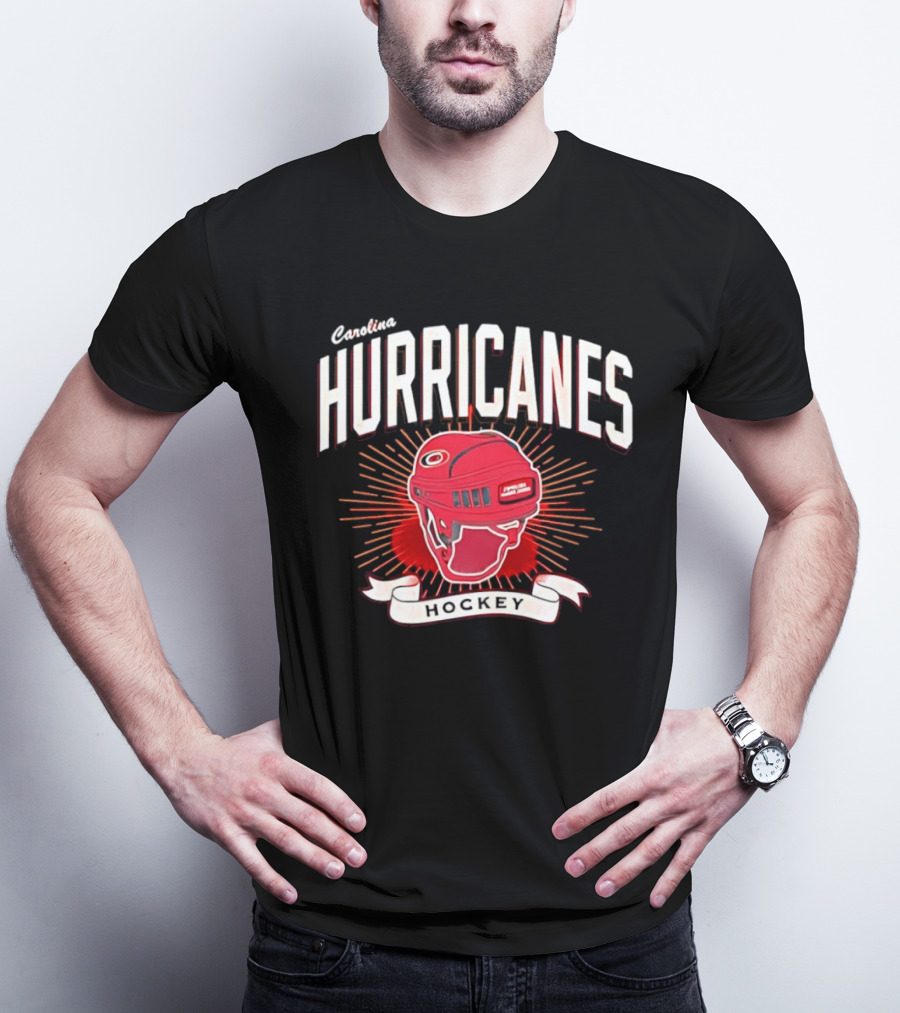 Carolina Hurricanes Red Helmet Hockey T-Shirt