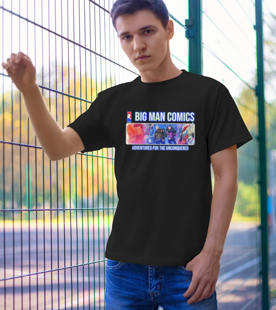 Big Man Comics Adventures For The Unconquered Dean Cain Action Heroes T-Shirt