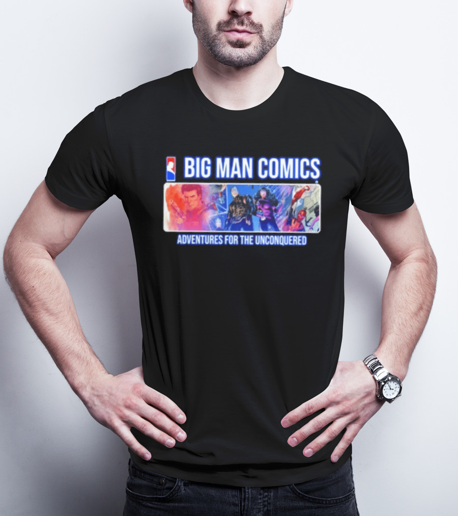 Big Man Comics Adventures For The Unconquered Dean Cain Action Heroes T-Shirt