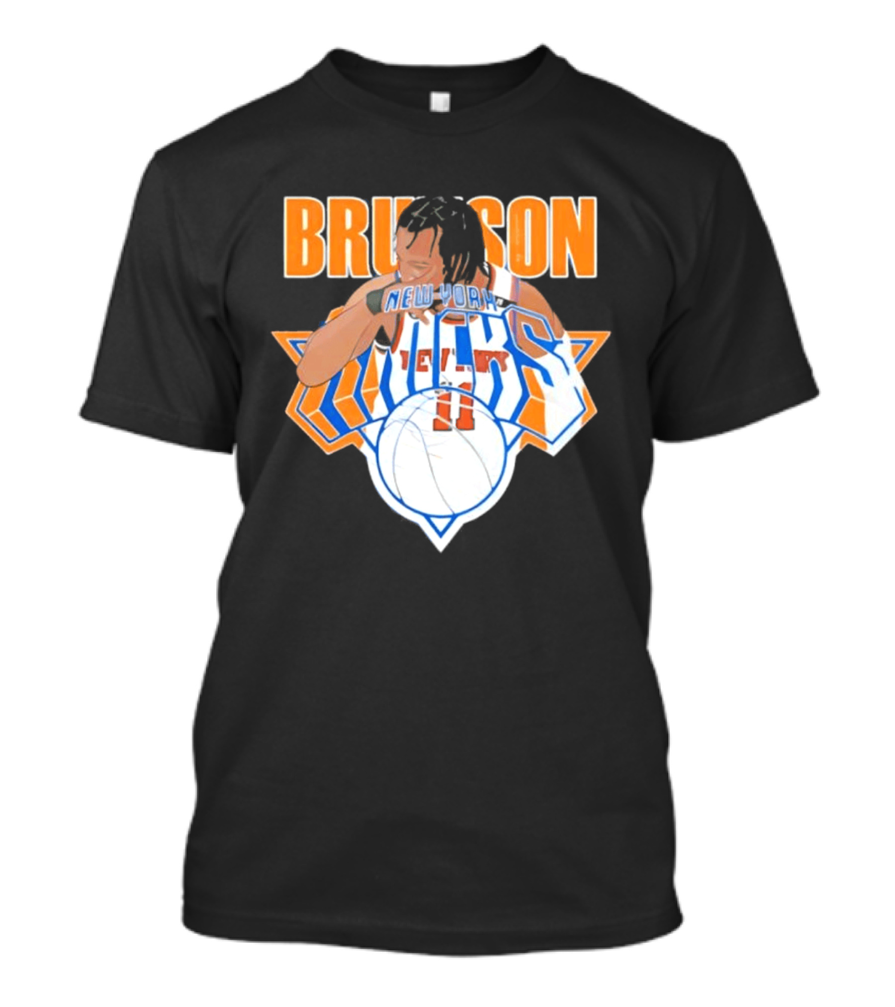 Jalen Brunson New York Knicks 11 Caricature Basketball T-Shirt