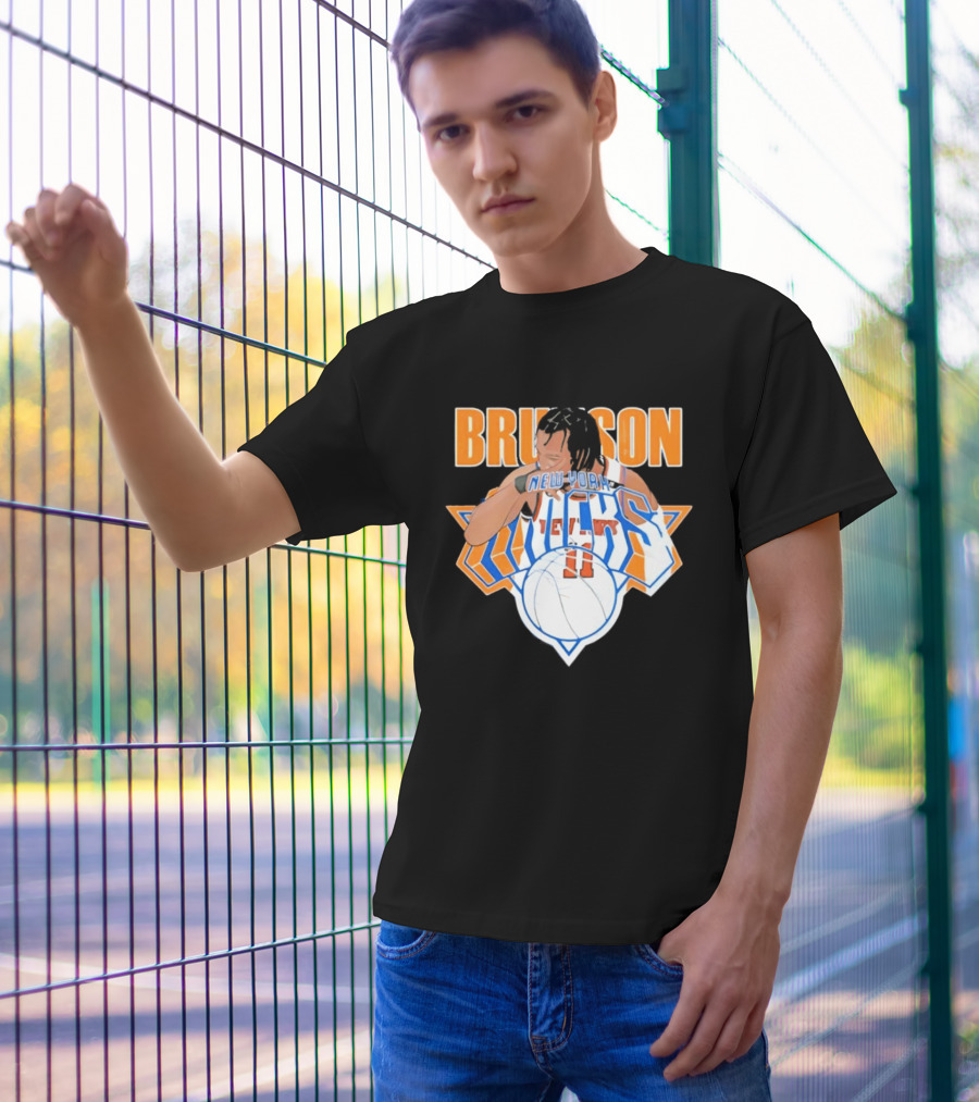 Jalen Brunson New York Knicks 11 Caricature Basketball T-Shirt
