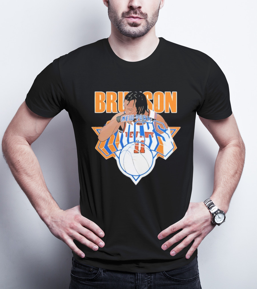 Jalen Brunson New York Knicks 11 Caricature Basketball T-Shirt