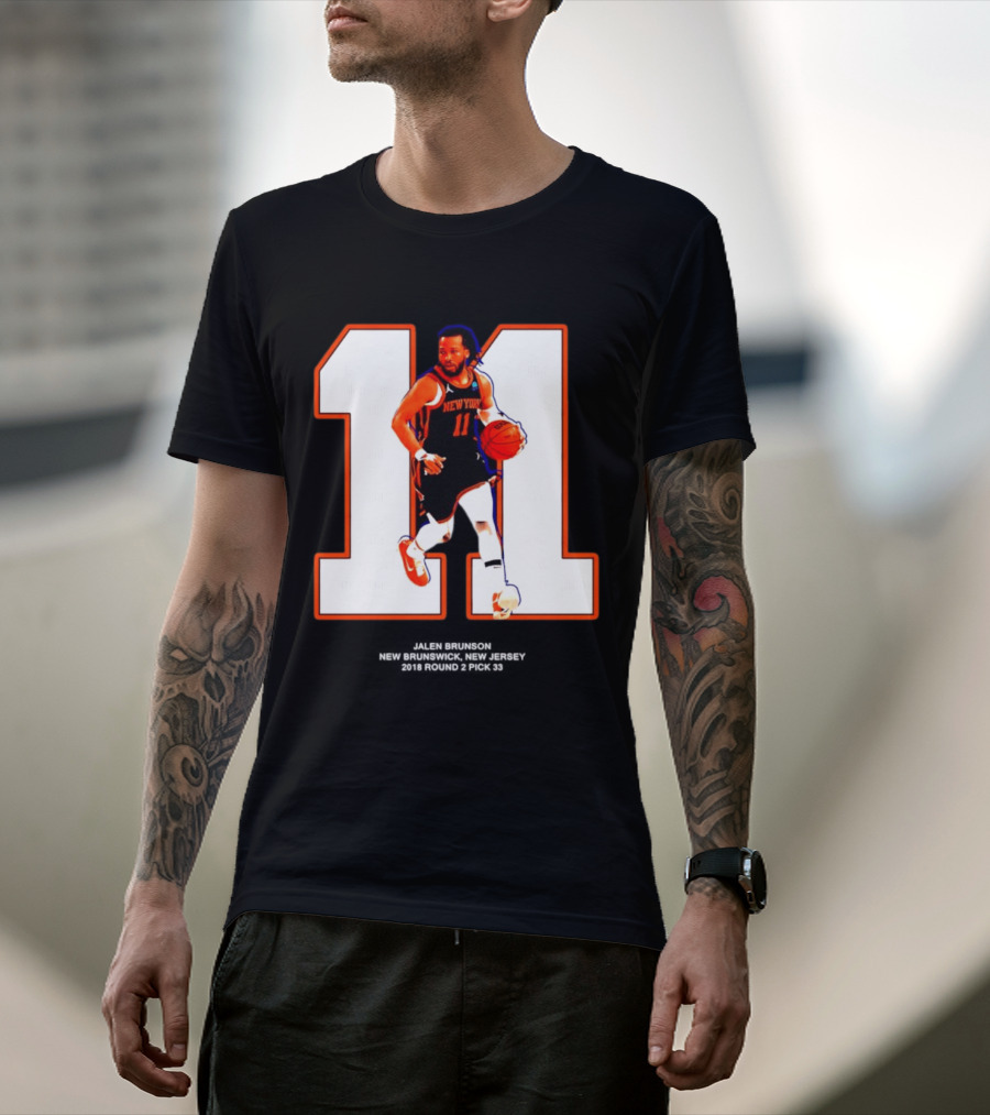 New York Knicks Jalen Brunson Number 11 New Brunswick Basketball T-Shirt