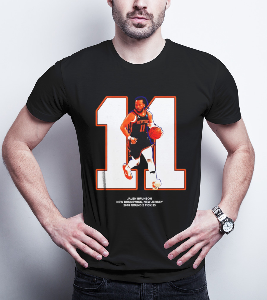 New York Knicks Jalen Brunson Number 11 New Brunswick Basketball T-Shirt