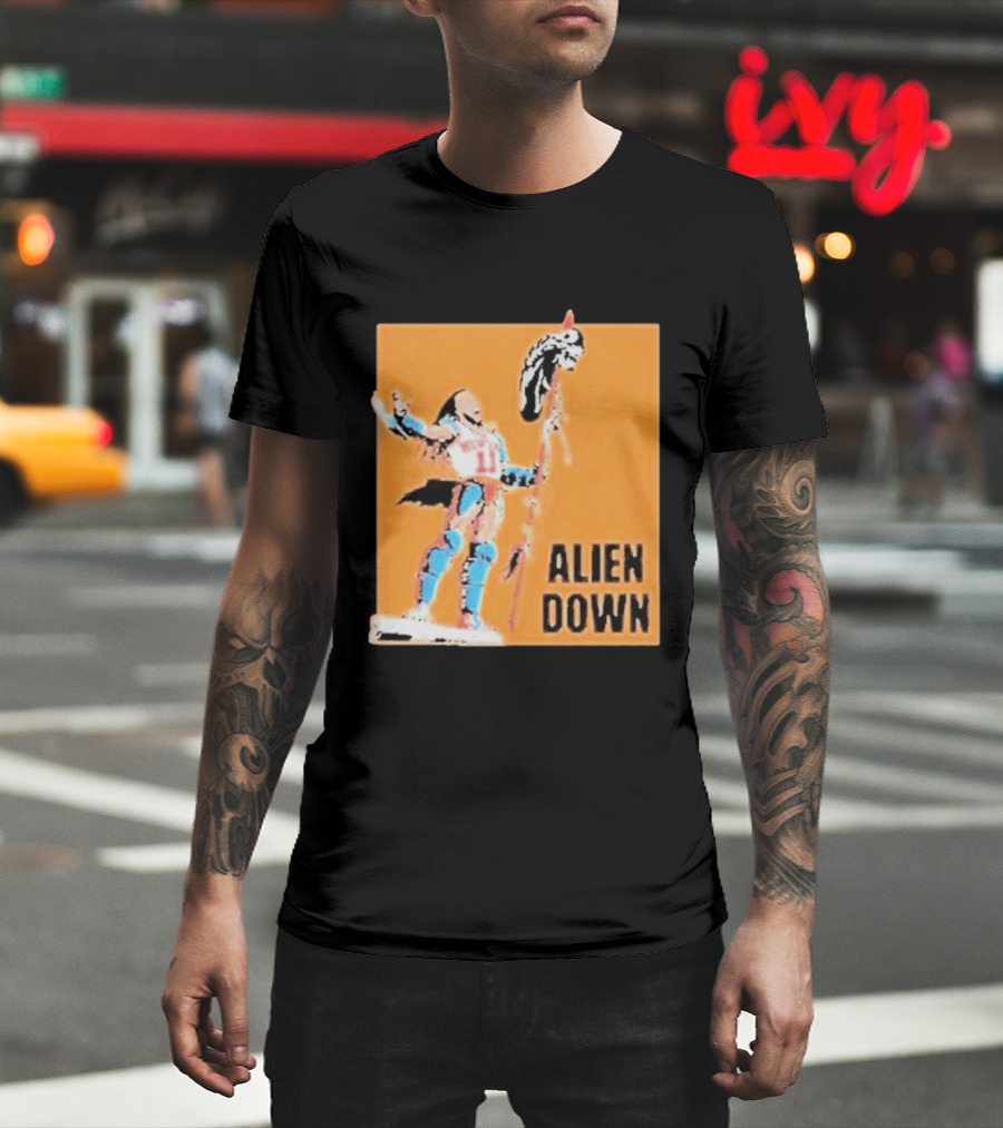 Jalen Brunson Knicks 11 Alien Down Spurs Wemby T-Shirt