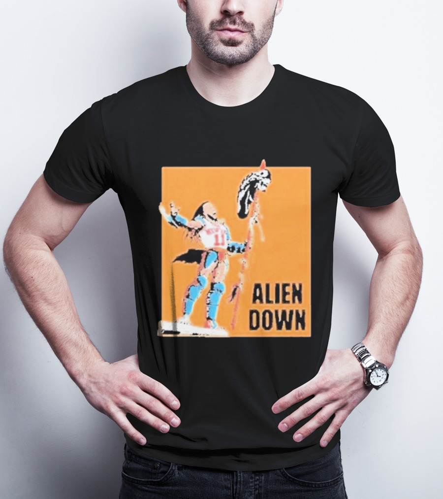 Jalen Brunson Knicks 11 Alien Down Spurs Wemby T-Shirt