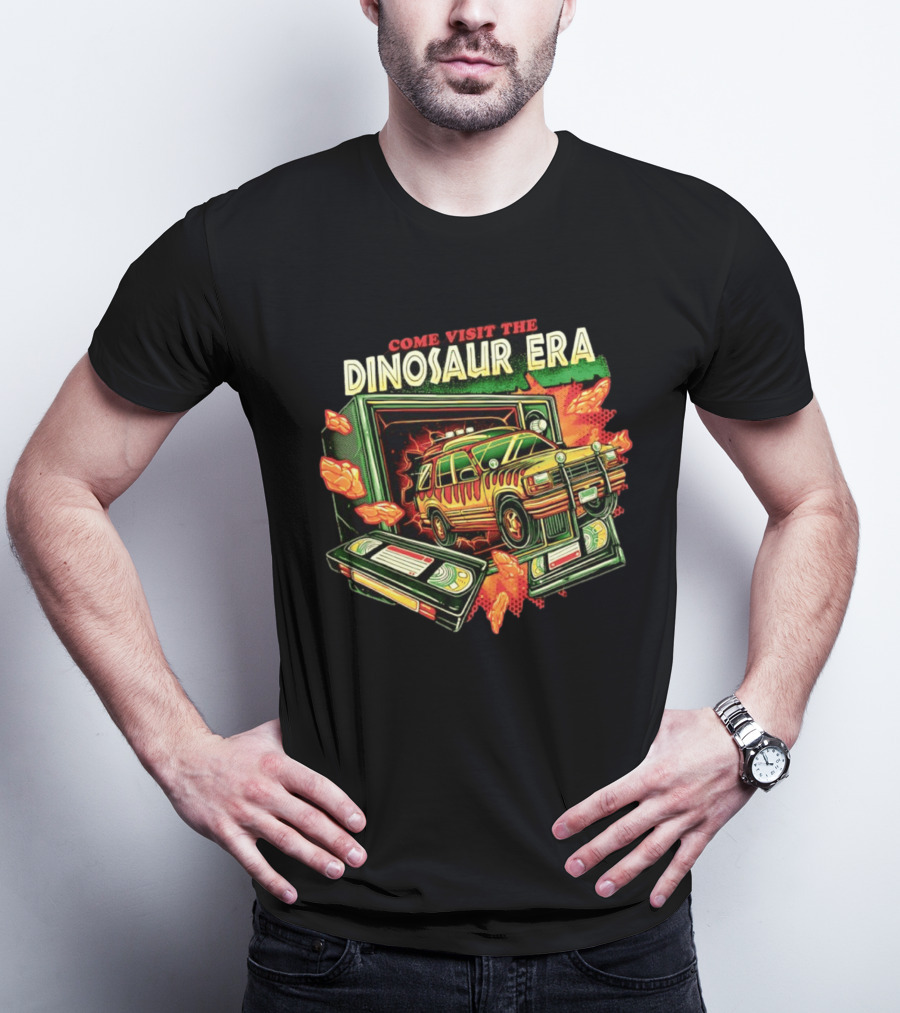 Come Visit The Dinosaur Era Jurassic Park Ford Explorer 90s Movie VHS Adventure T-Shirt