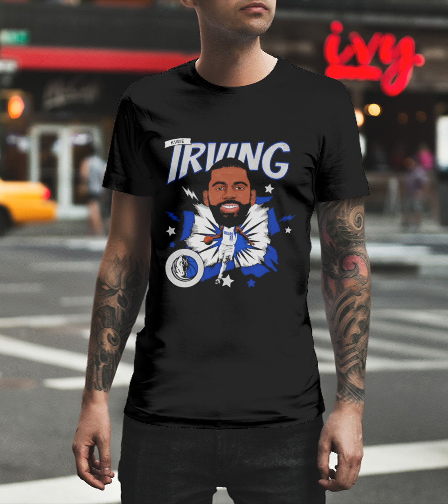 Kyrie Irving Dallas Mavericks NBA Number 11 Player Starburst T-Shirt