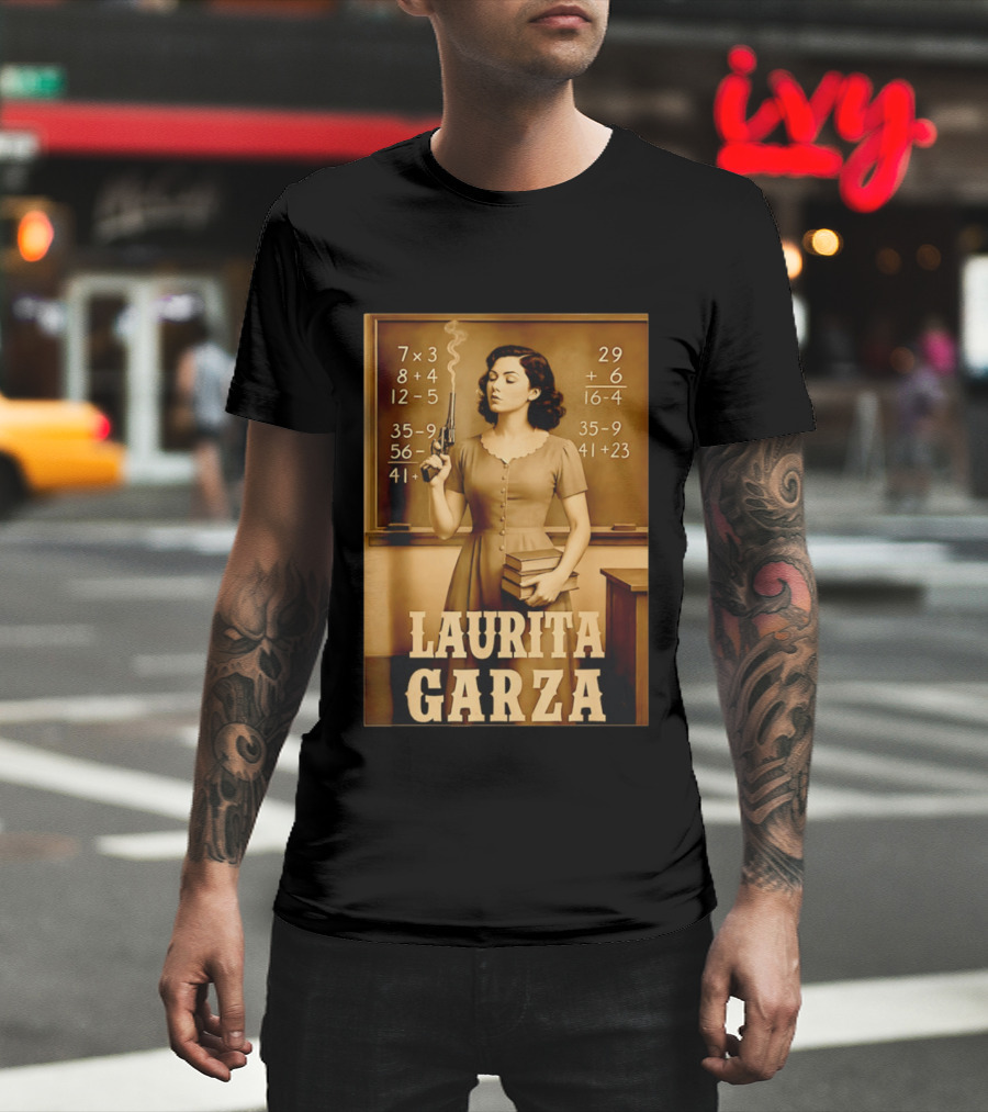 Laurita Garza Vintage Western Classroom Scene T-Shirt