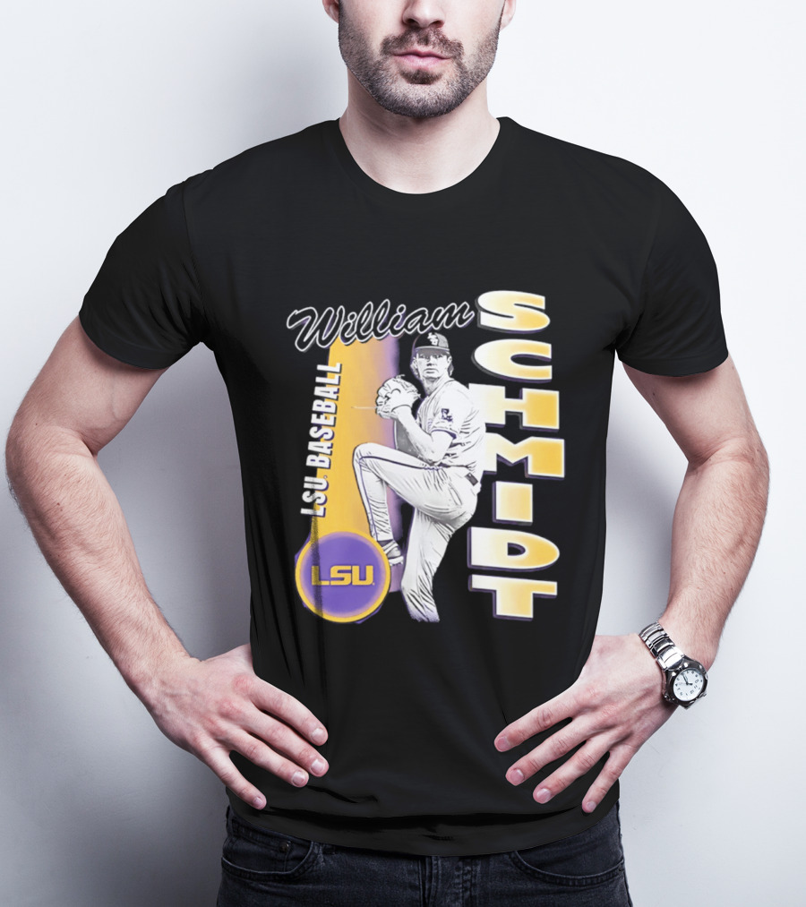 LSU Baseball William Schmidt Pitching Pose T-Shirt
